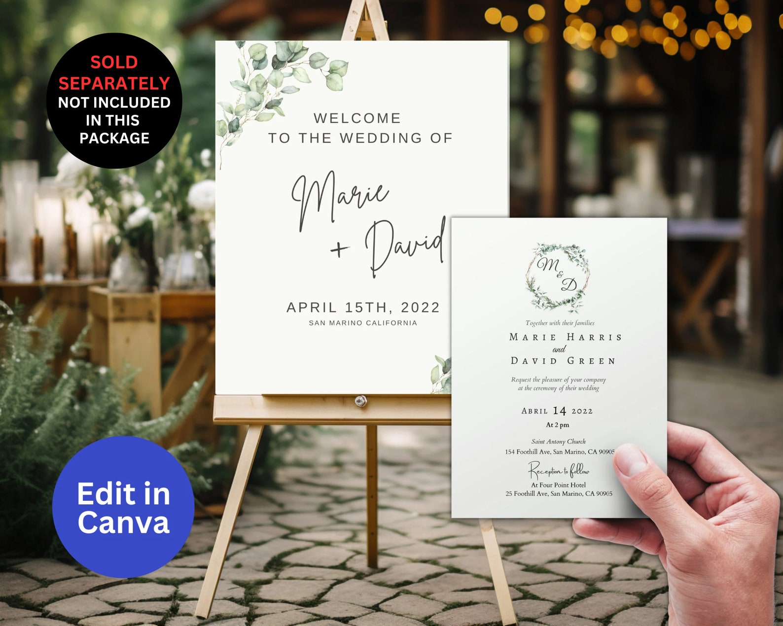 Boho Wedding Sign Template Bundle: Roses Welcome Poster (canva Editable ...