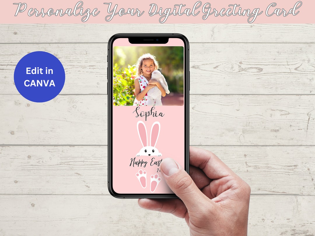 Digital Eastergreeting Card Personalized Instant Custom Electric Invite ...