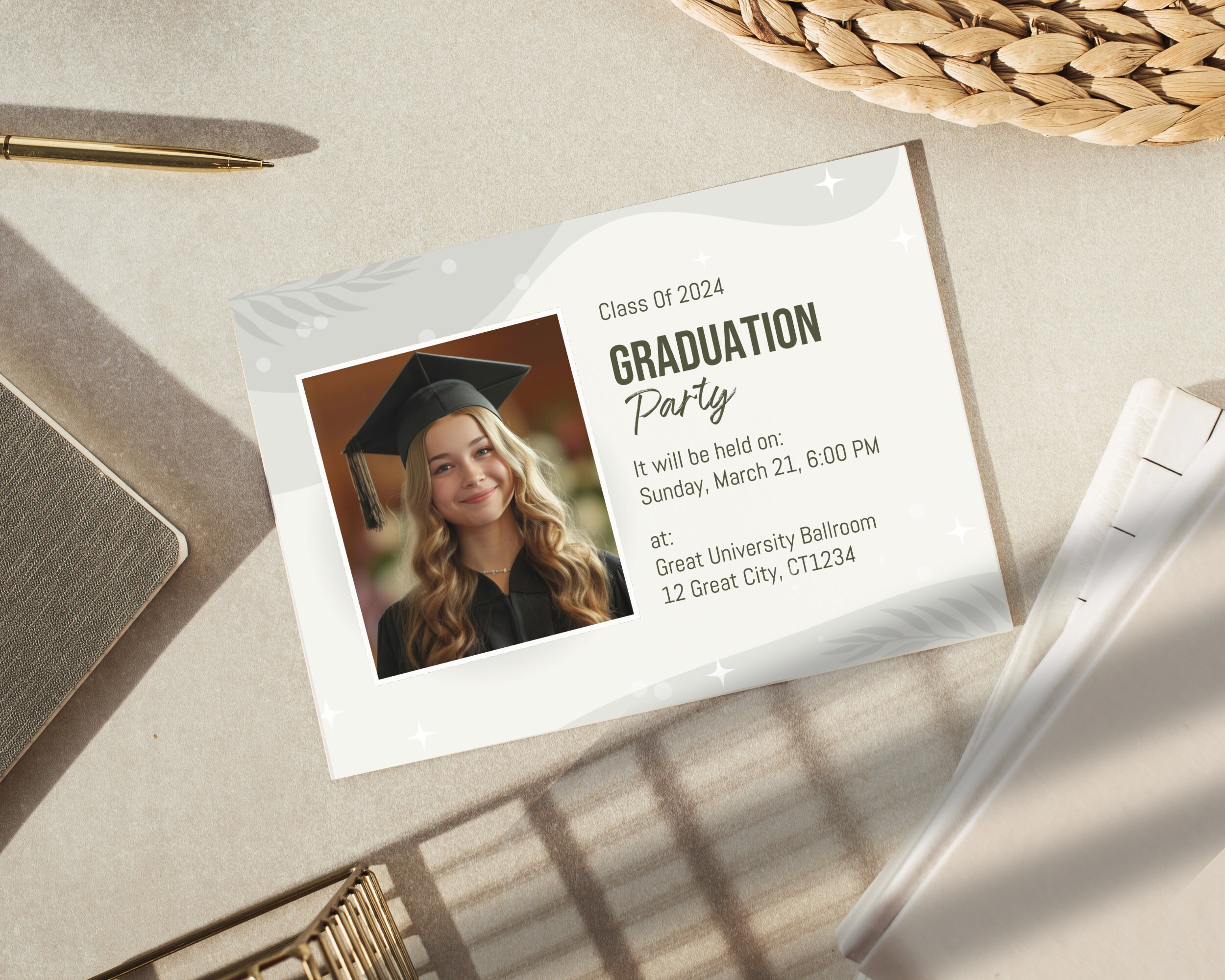 Personalized Graduation Invitation 2024: Canva Template (5x7) (PDF) - Etsy