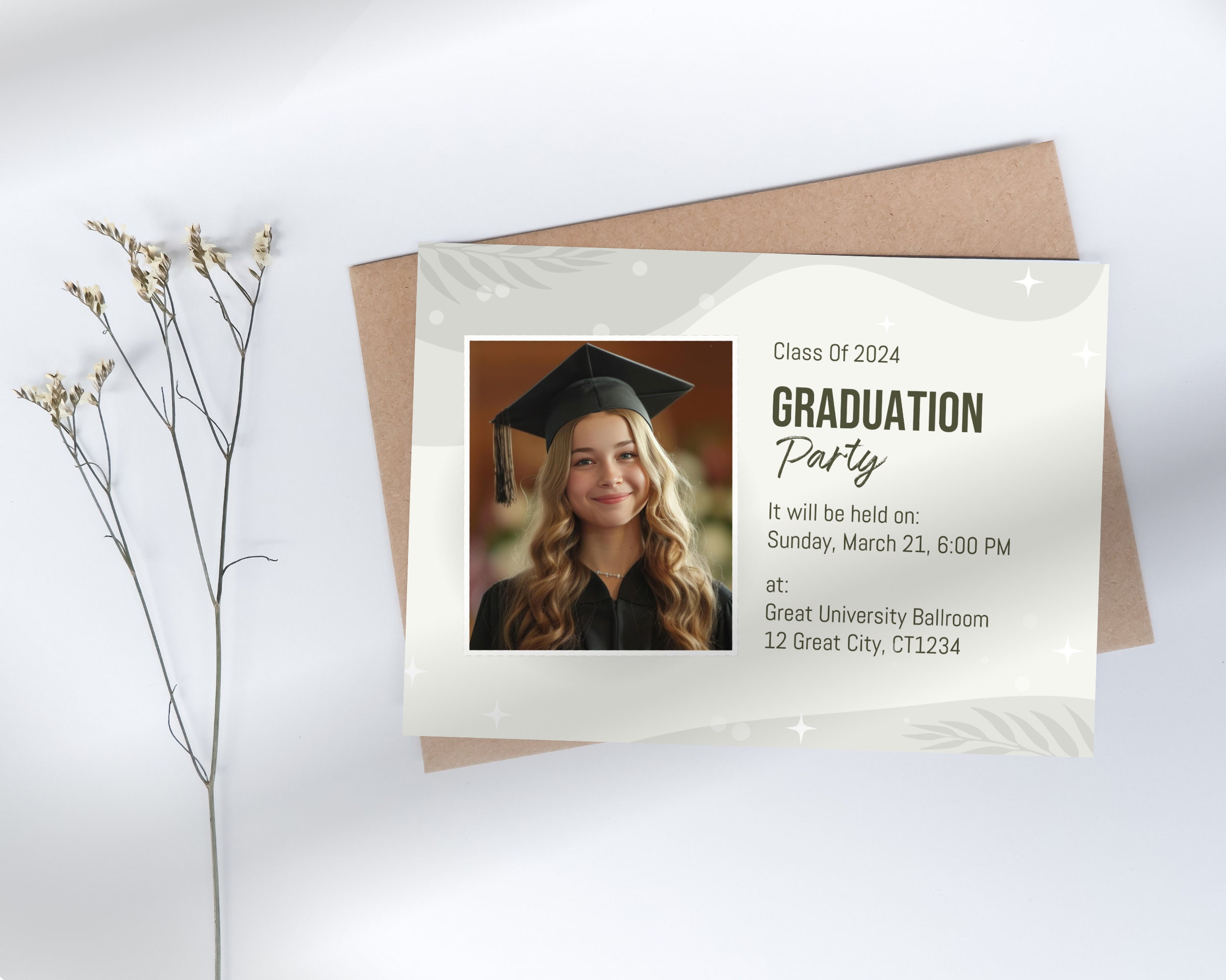 Personalized Graduation Invitation 2024: Canva Template (5x7) (PDF) - Etsy