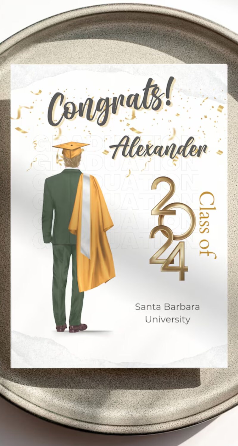 Personalized Graduation Card 2024 Customizable Congrats Card Custom Boy ...