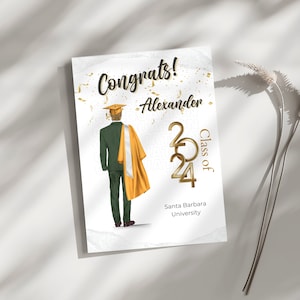 Personalized Graduation Card 2024 Customizable Congrats Card Custom Boy ...