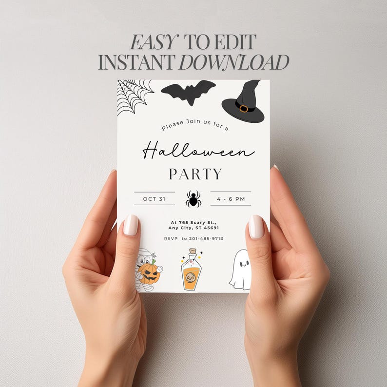 Halloween Party Invitation Printable Instant Download and Custom Your ...