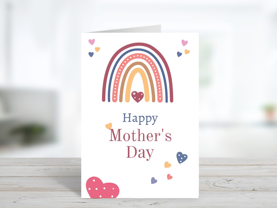 Rainbow Happy Mother's Day Card / Printable Mother's Card / Instant ...