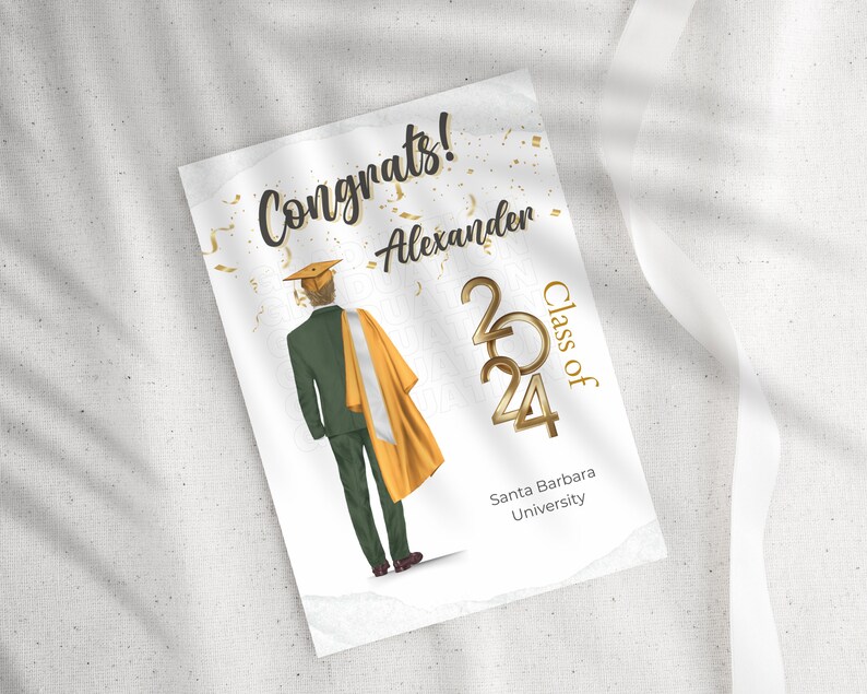 Personalized Graduation Card 2024 Customizable Congrats Card Custom Boy ...