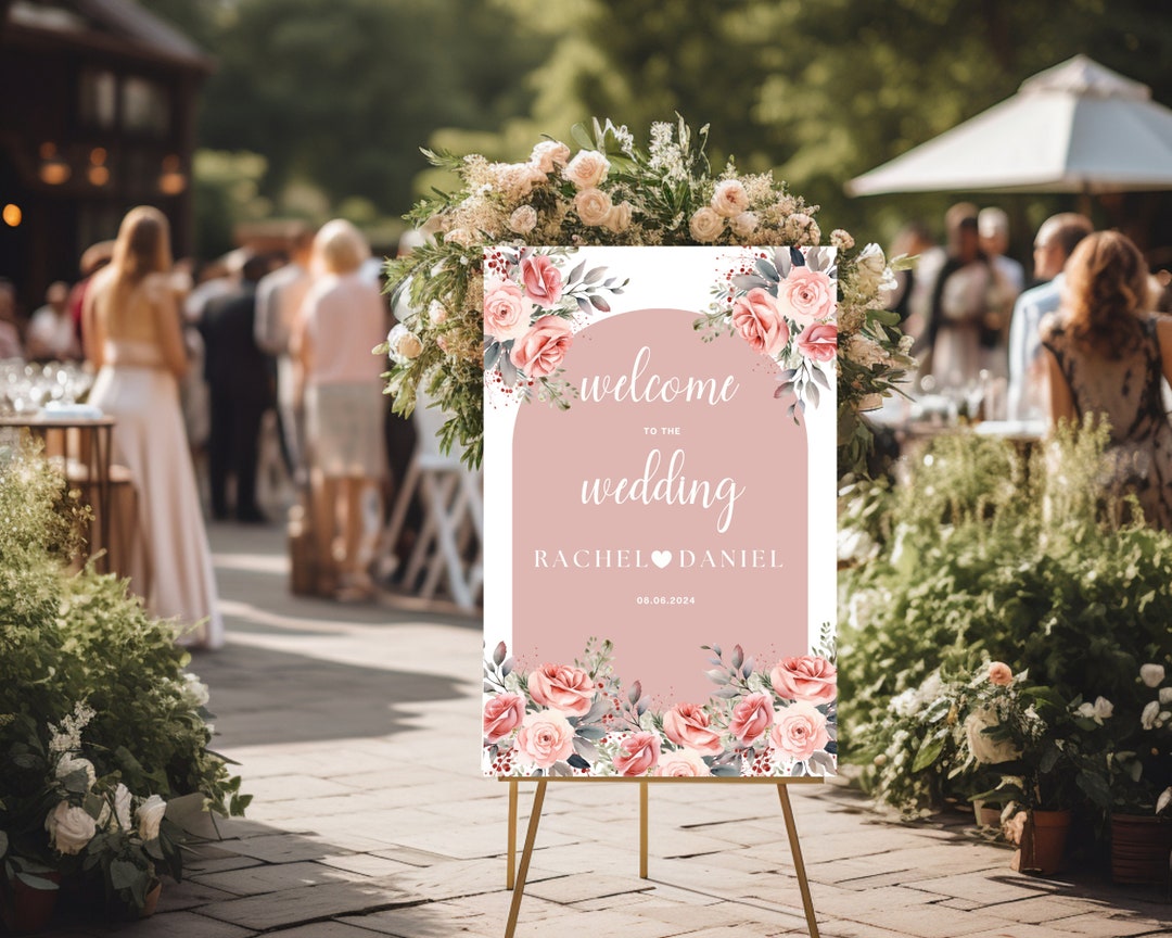 Wedding Invitation Sign Template Bundle Boho Style Instant Invite ...