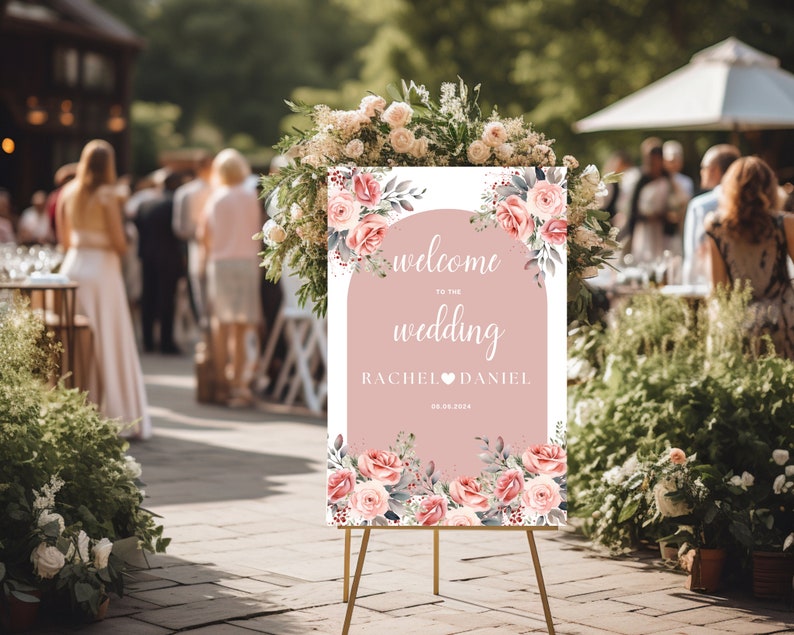 Wedding Invitation Sign Template Bundle Boho Style Instant Invite ...