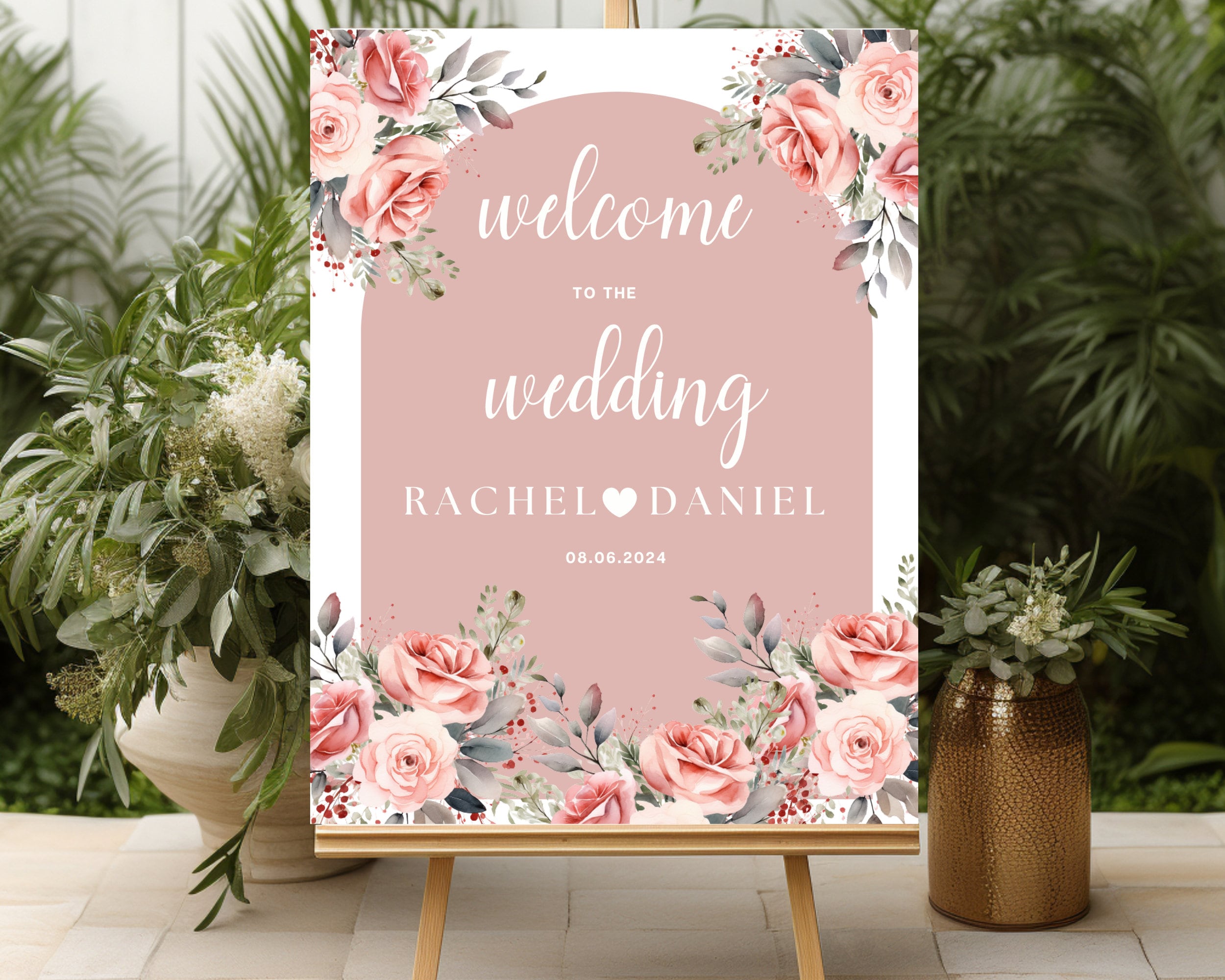 Wedding Invitation Sign Template Bundle Boho Style Instant Invite ...
