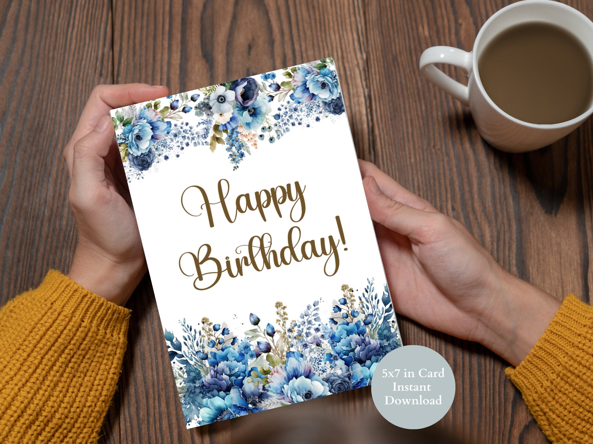 Digital Happy Birthday Card Invitation Printable Birthday Gift Instant ...