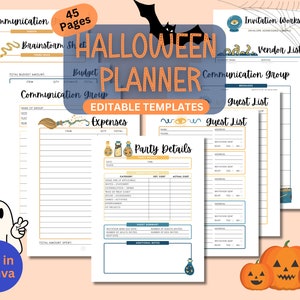 Halloween Planner Templates Instant Editable Organizer Printable ...