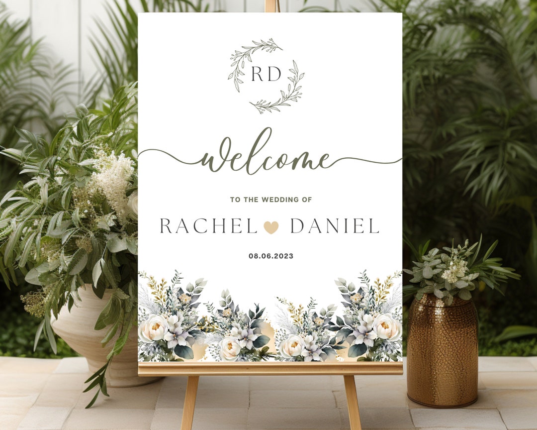 Wedding Invitation Sign Template Bundle Roses Style Instant Invite ...