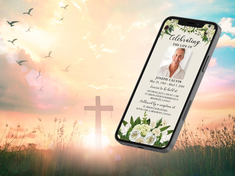 Digital Funeral Invitation Electronic Funeral Invitation Editable ...
