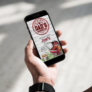 Digital BBQ Birthday Invitation Instant Editable Invitation in Canva Electric Dad's Invite - Etsy