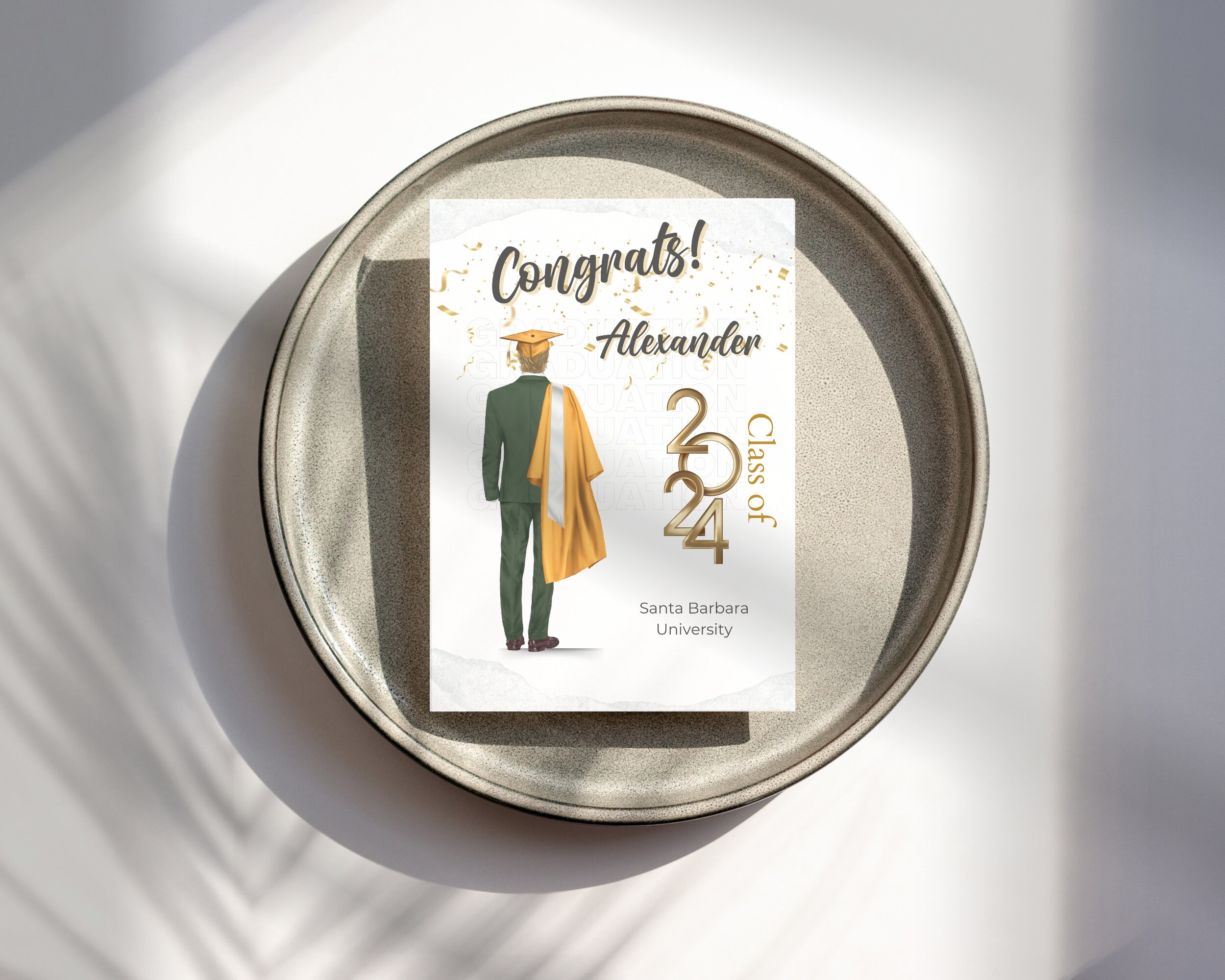 Personalized Graduation Card 2024 Customizable Congrats Card Custom Boy ...