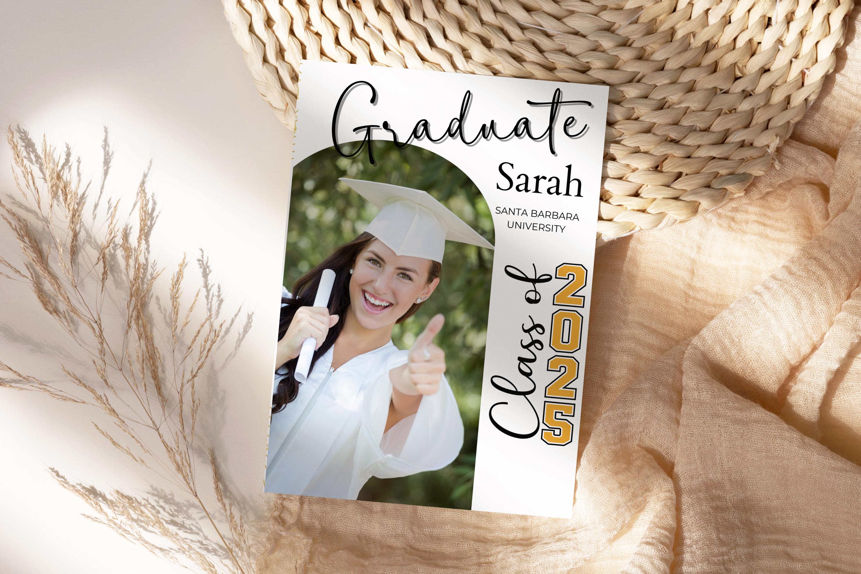 Personalized Graduation Invitation Template: Minimalist Photo Card ...