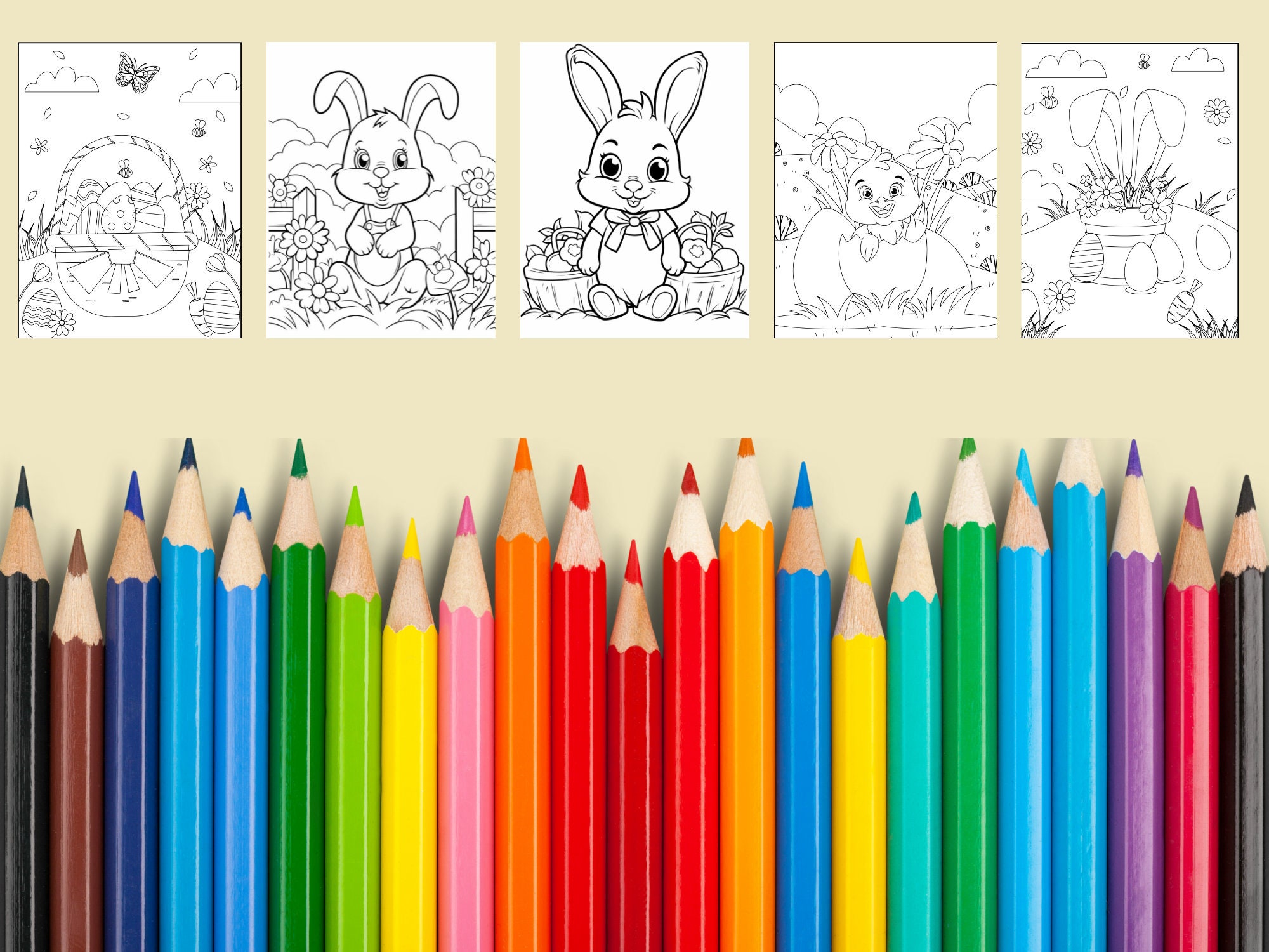 Easter Coloring Book for Kids: 75 Printable Pages (digital Download) - Etsy