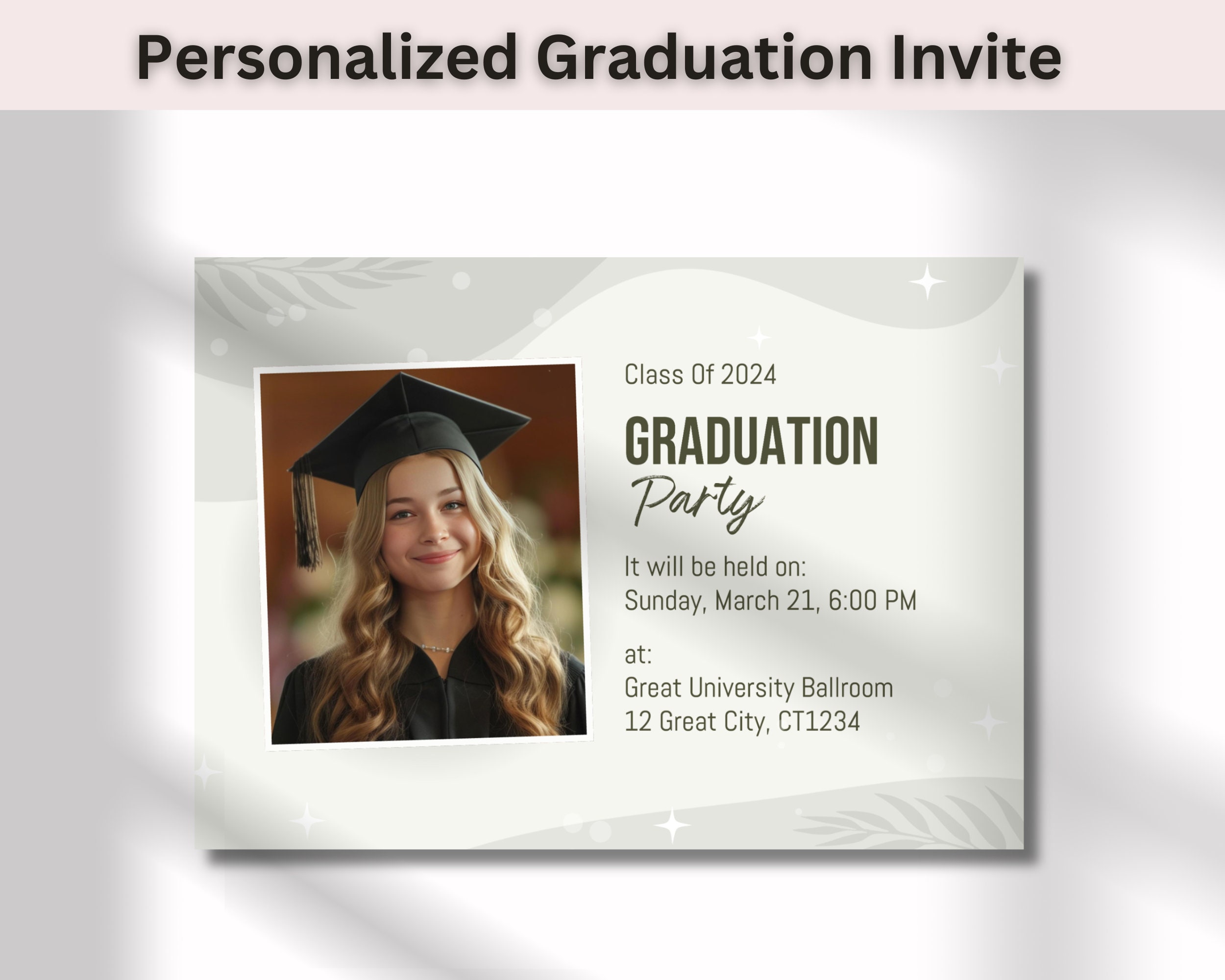 Personalized Graduation Invitation 2024: Canva Template (5x7) (PDF) - Etsy