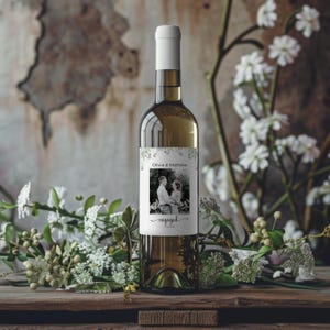 Personalized Wedding Wine Bottle Label Sticker Instant Download Picture ...