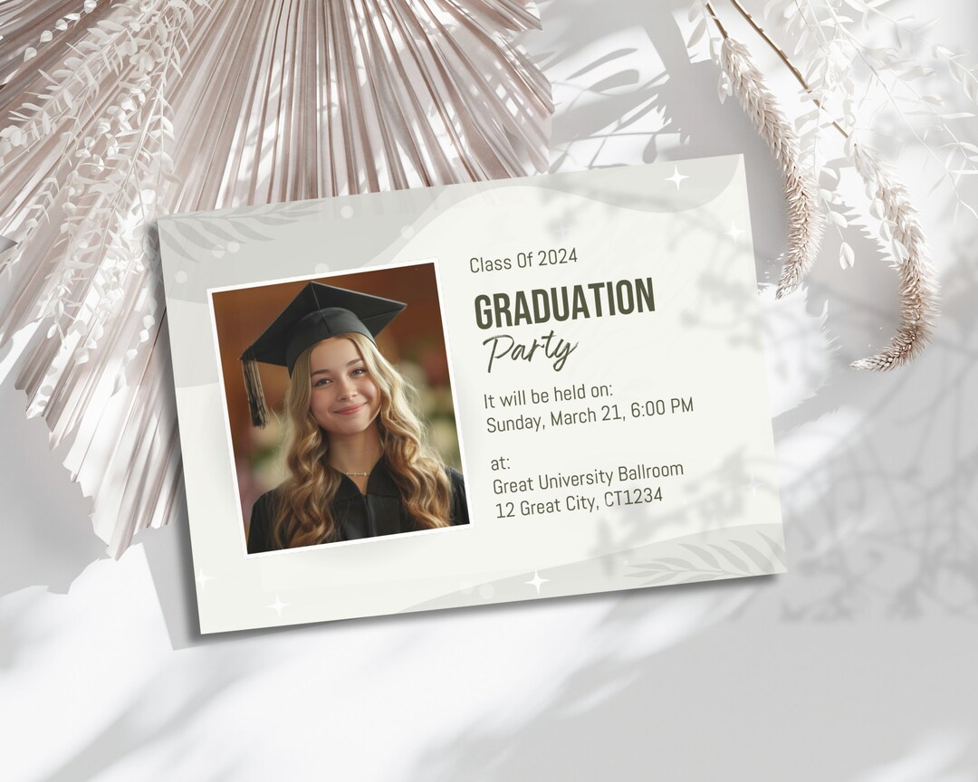 Personalized Graduation Invitation 2024: Canva Template (5x7) (PDF) - Etsy