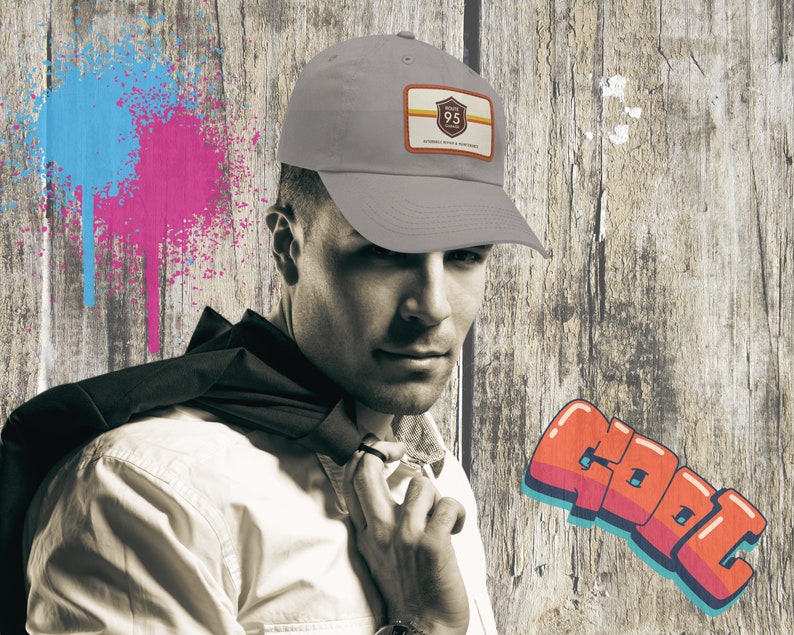 Dad Hat With Leather Patch (rectangle) Hat Baseball Cap for Him - Etsy