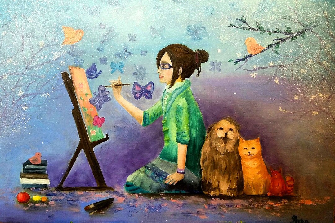 Magic Painter Digital Poster Based on Original Oil Painting by - Etsy