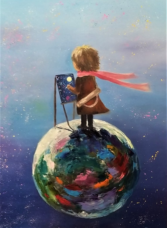 The Little Prince Digital Poster Based on Original Oil | Etsy