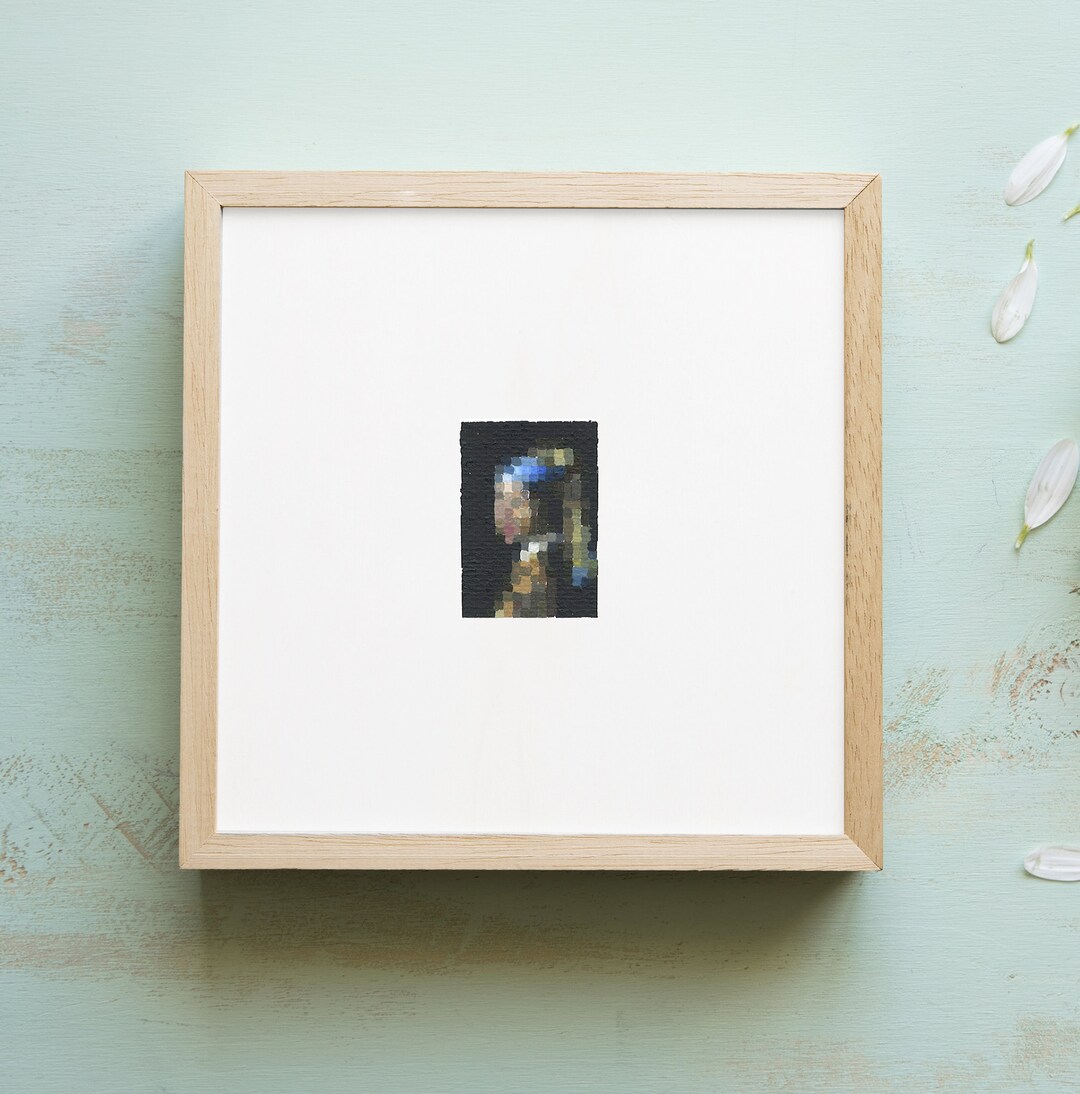 Girl With a Pearl Earring Pixelated Painting - Art Print of Original ...