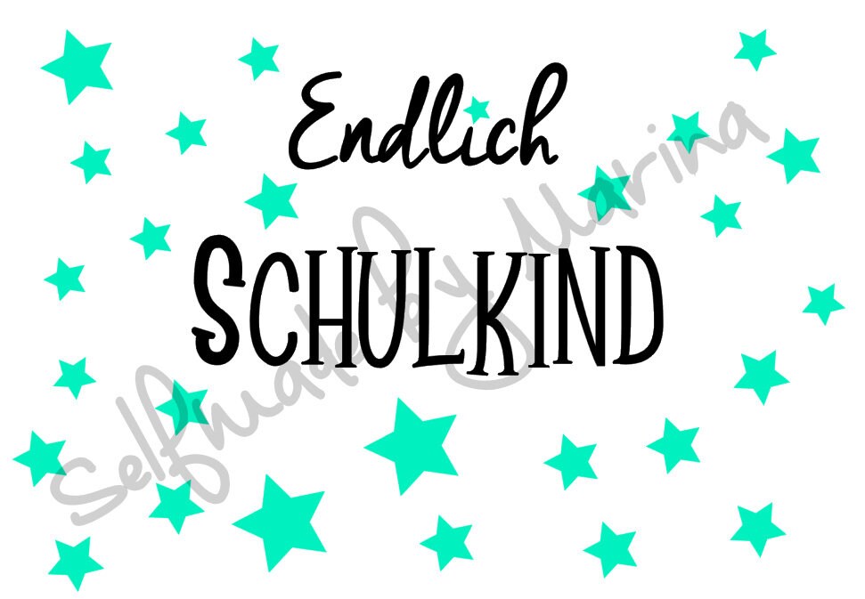 Plotterdatei Endlich Schulkind Sterne | Etsy