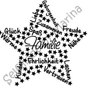 Plotterdatei Stern Familie - Etsy.de