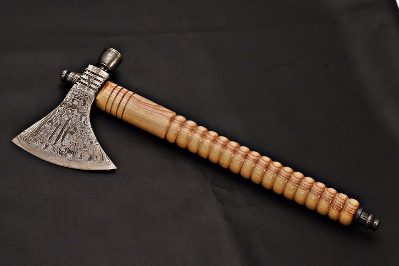 Handmade Damascus Steel Tomahawk / SK Axe With Oil Wood Handle - Etsy