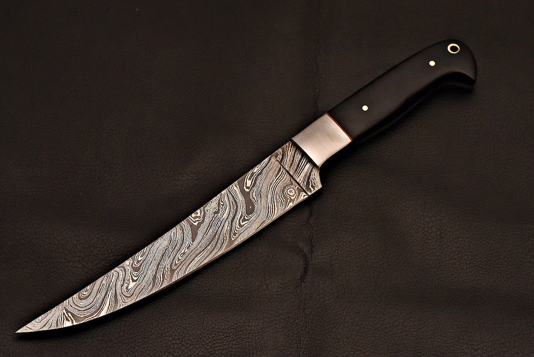 Handmade Damascus Chief Knife With Leather Sheath - Etsy