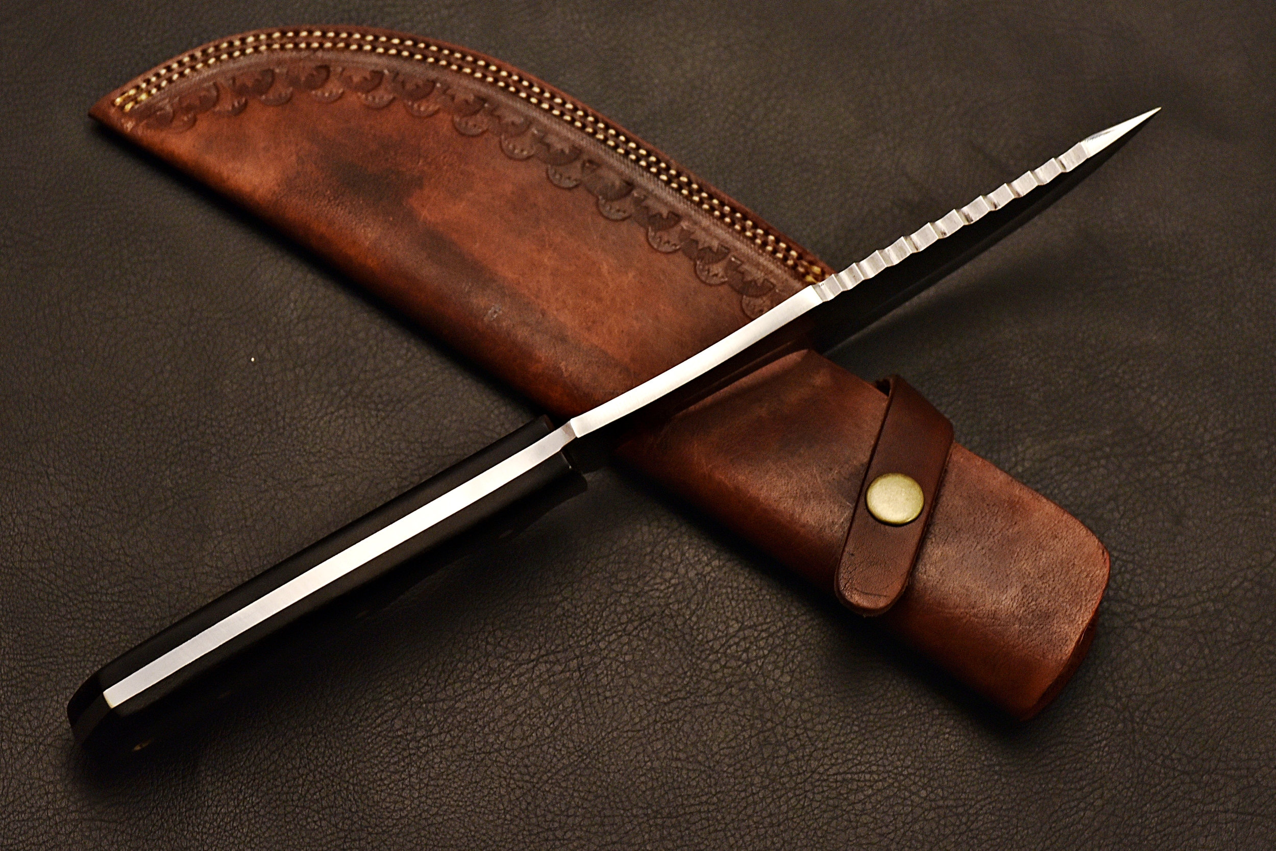 Handmade Tracker Knife 1095 Steel With Leather Sheath - Etsy