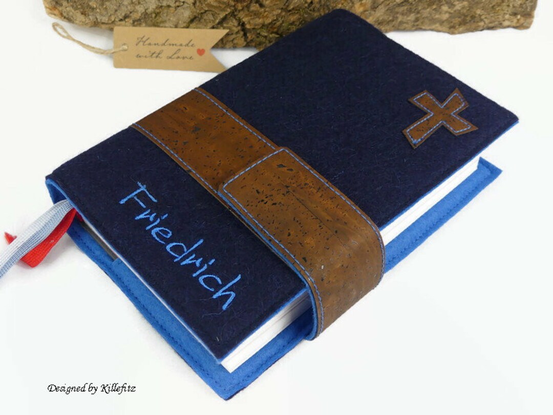 Felt Hymn Book Cover, Bible Cover, Dark Blue, Communion Gift ...