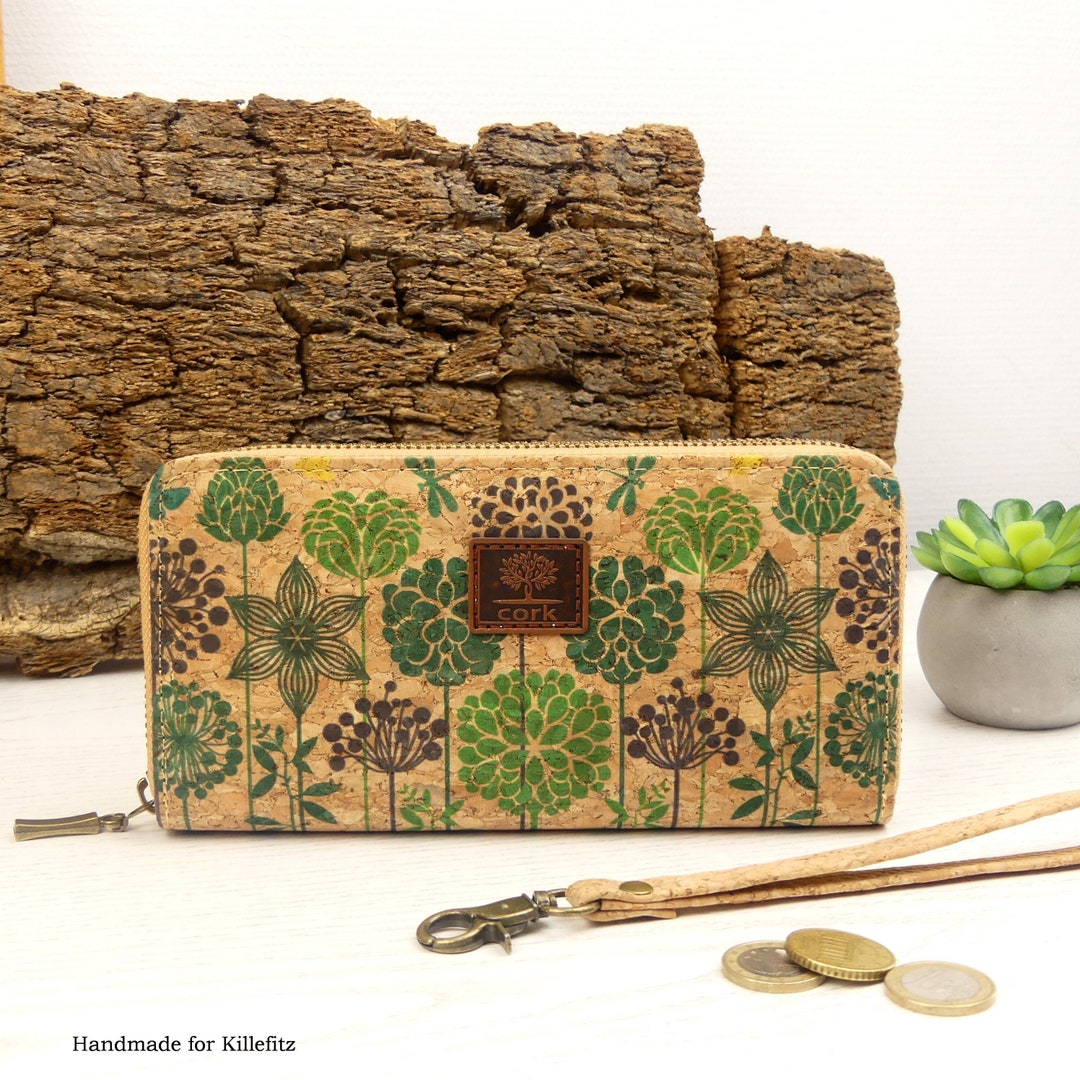 Great Wallet Large for Women Made of Cork With Floral Pattern, Gifts ...