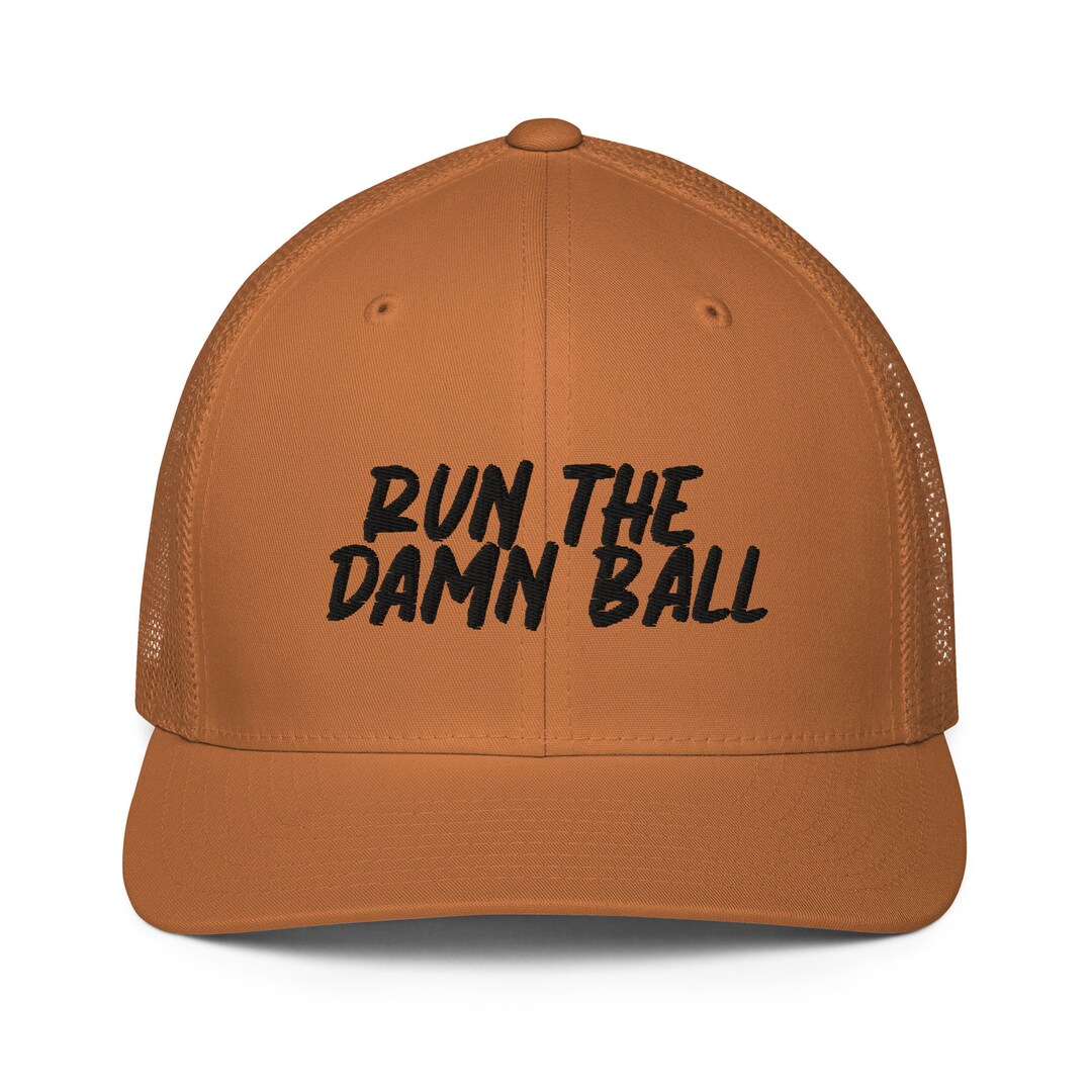 Run the Damn Ball Black Text Closed-back Trucker Cap - Etsy