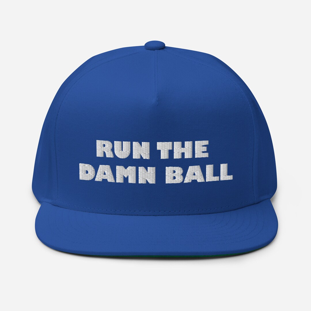 Run the Damn Ball Blue Flat Bill Cap - Etsy