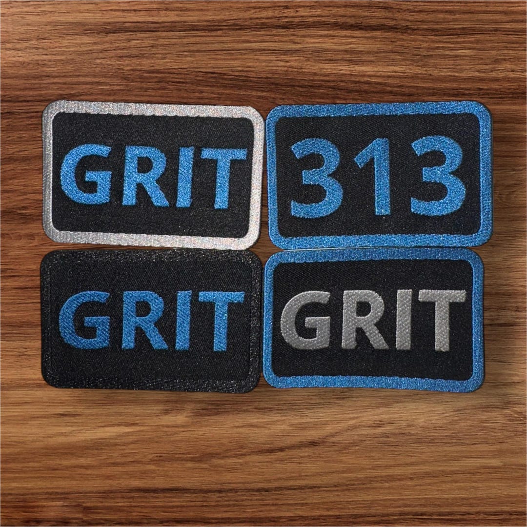 Grit Script Detroit Motivation 313 Patch Embroidered Patches Will Ship ...