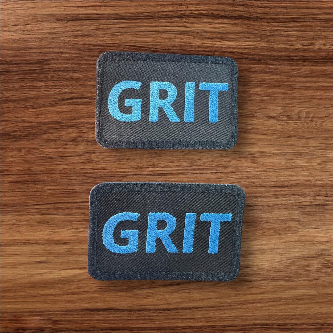 Grit Script Detroit Motivation Embroidered Patches Black Alternate ...