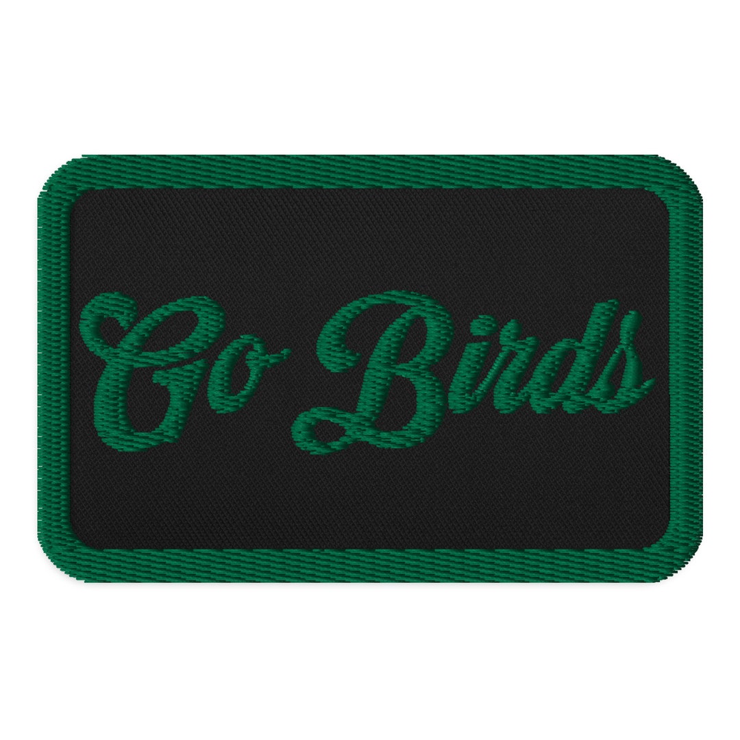 Go Birds Script Green Embroidered Patches - Etsy