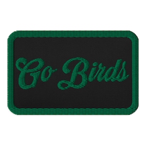 Go Birds Script Green Embroidered Patches - Etsy