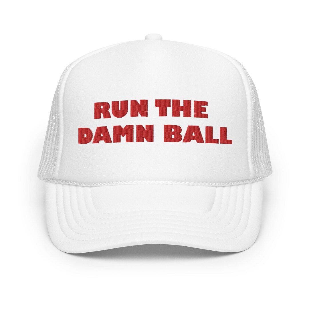 Run the Damn Ball Red Foam Trucker Hat - Etsy