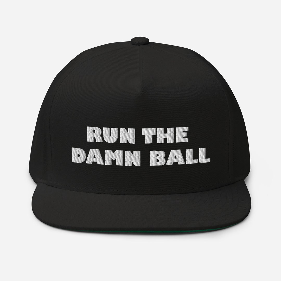 Run the Damn Ball Black Flat Bill Cap - Etsy