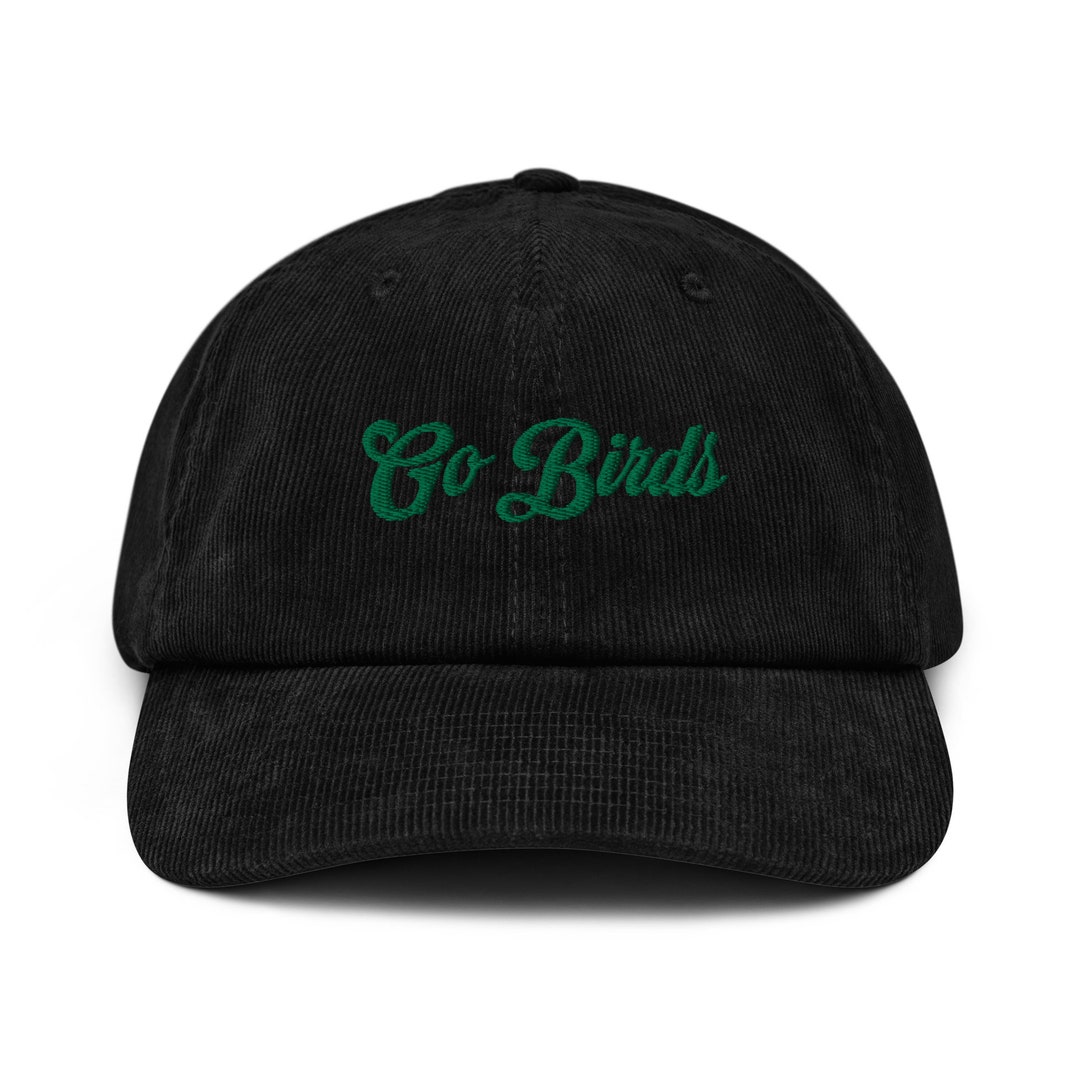 Go Birds Script Black Corduroy Hat Bird Hat - Etsy