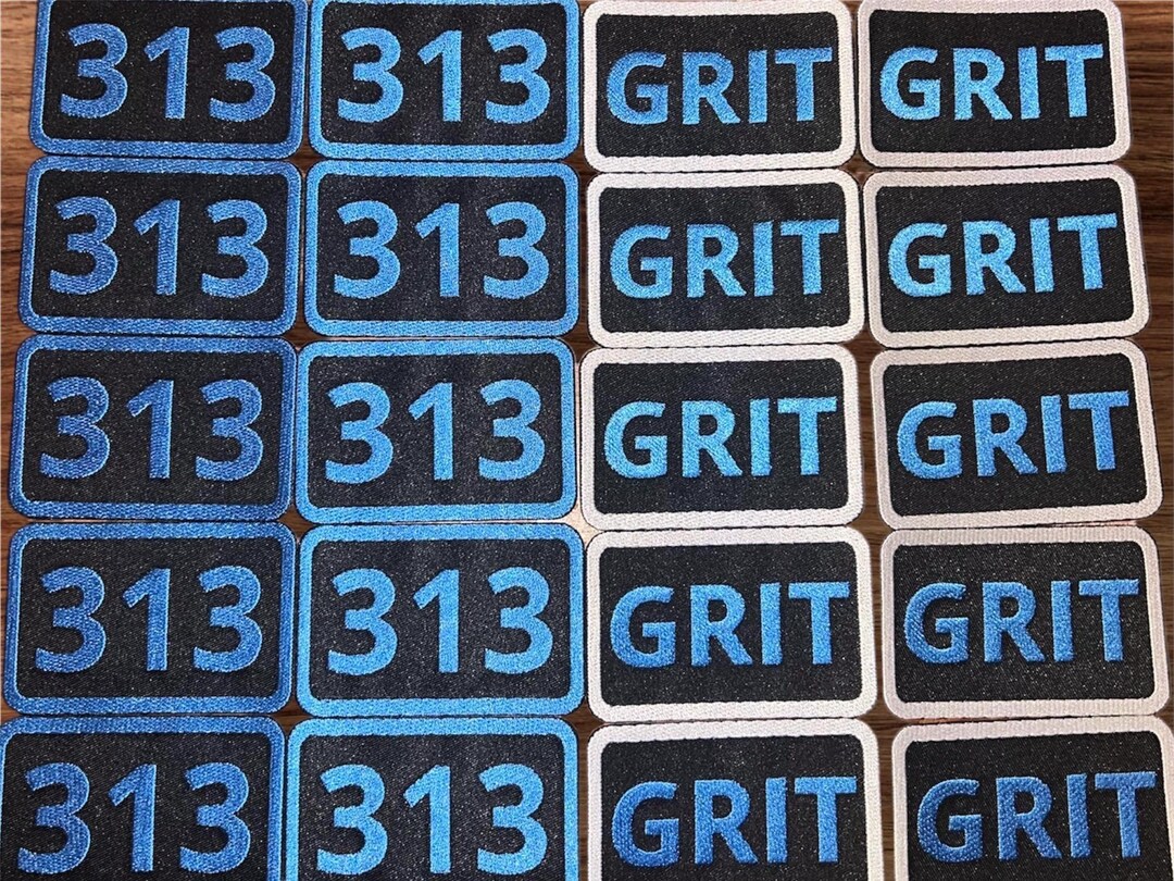 Detroit Motivational Grit Slogan 313 Area Code Detroit Michigan Patch ...