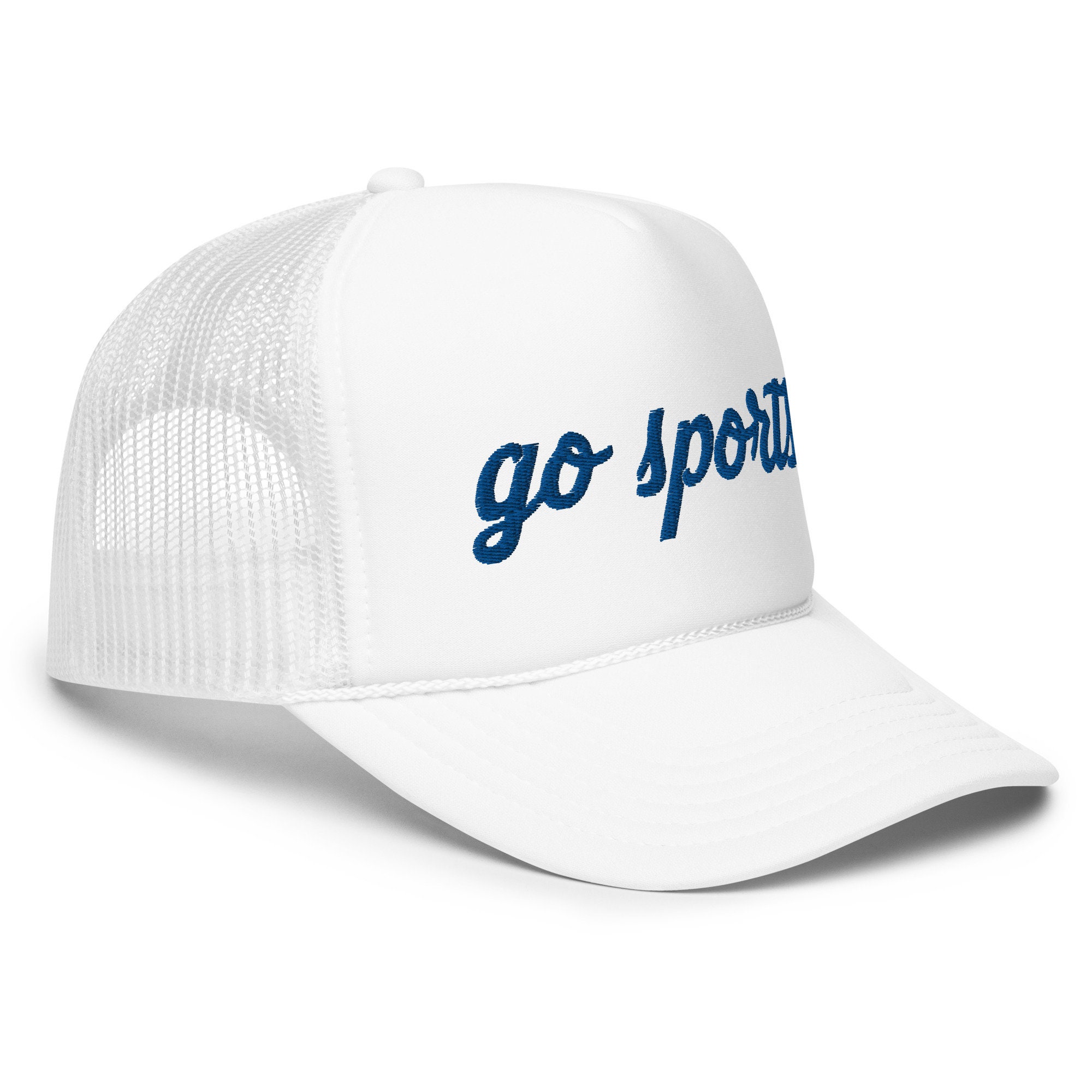 Go Sports Script Navy Foam Trucker Hat - Etsy