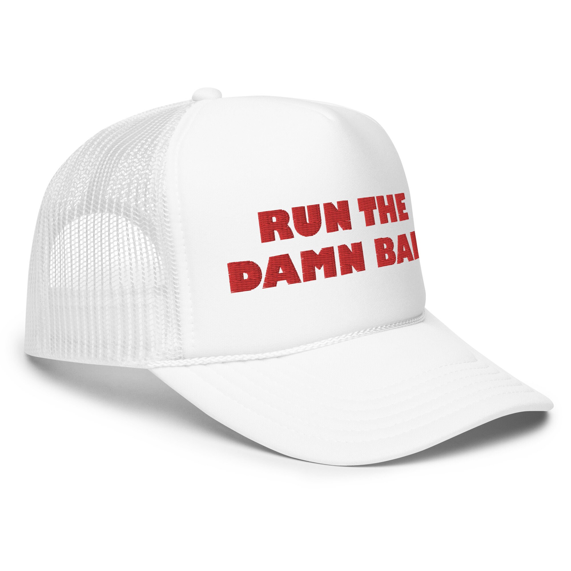 Run the Damn Ball Red Foam Trucker Hat - Etsy