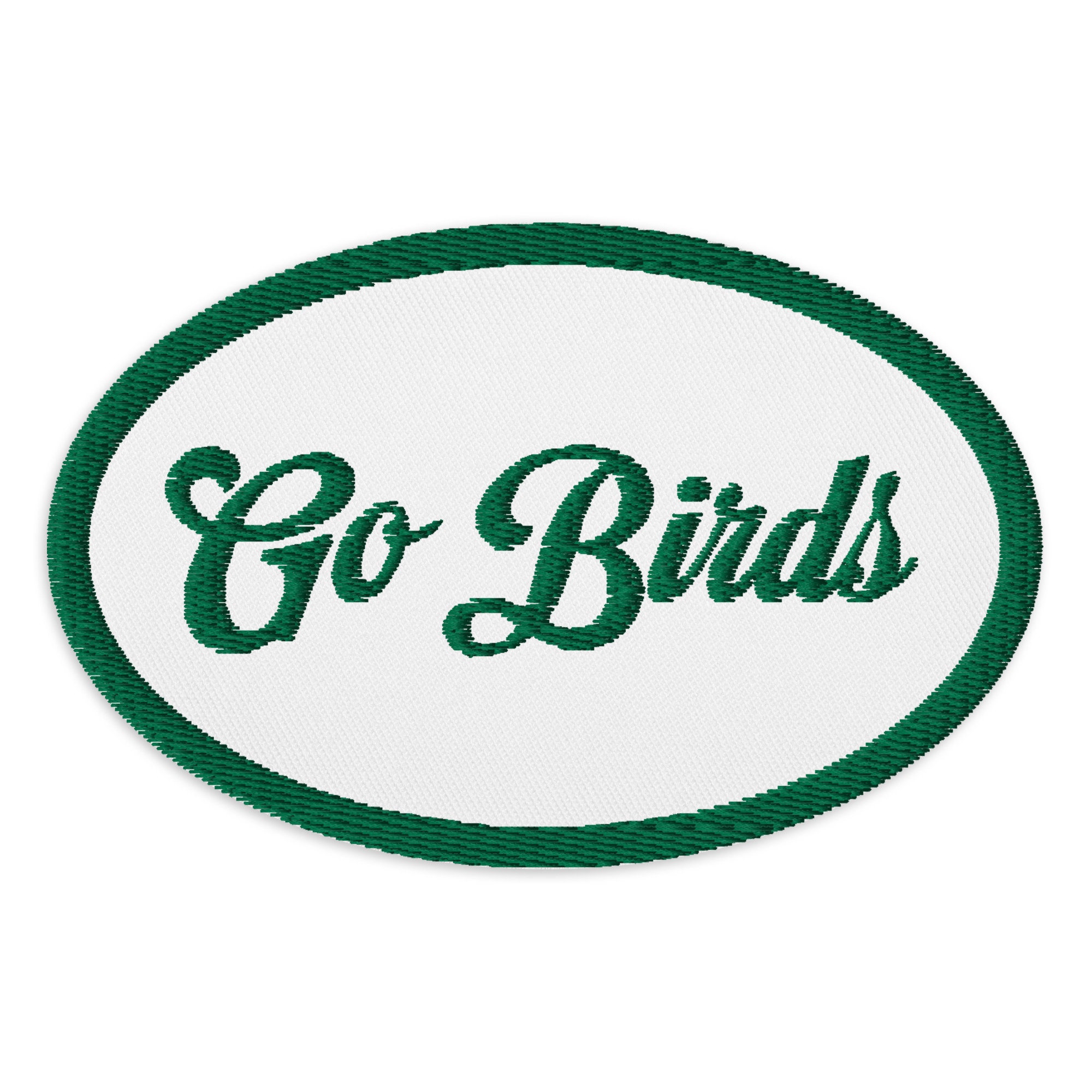 Go Birds Script Kelly Green Embroidered Patches - Etsy