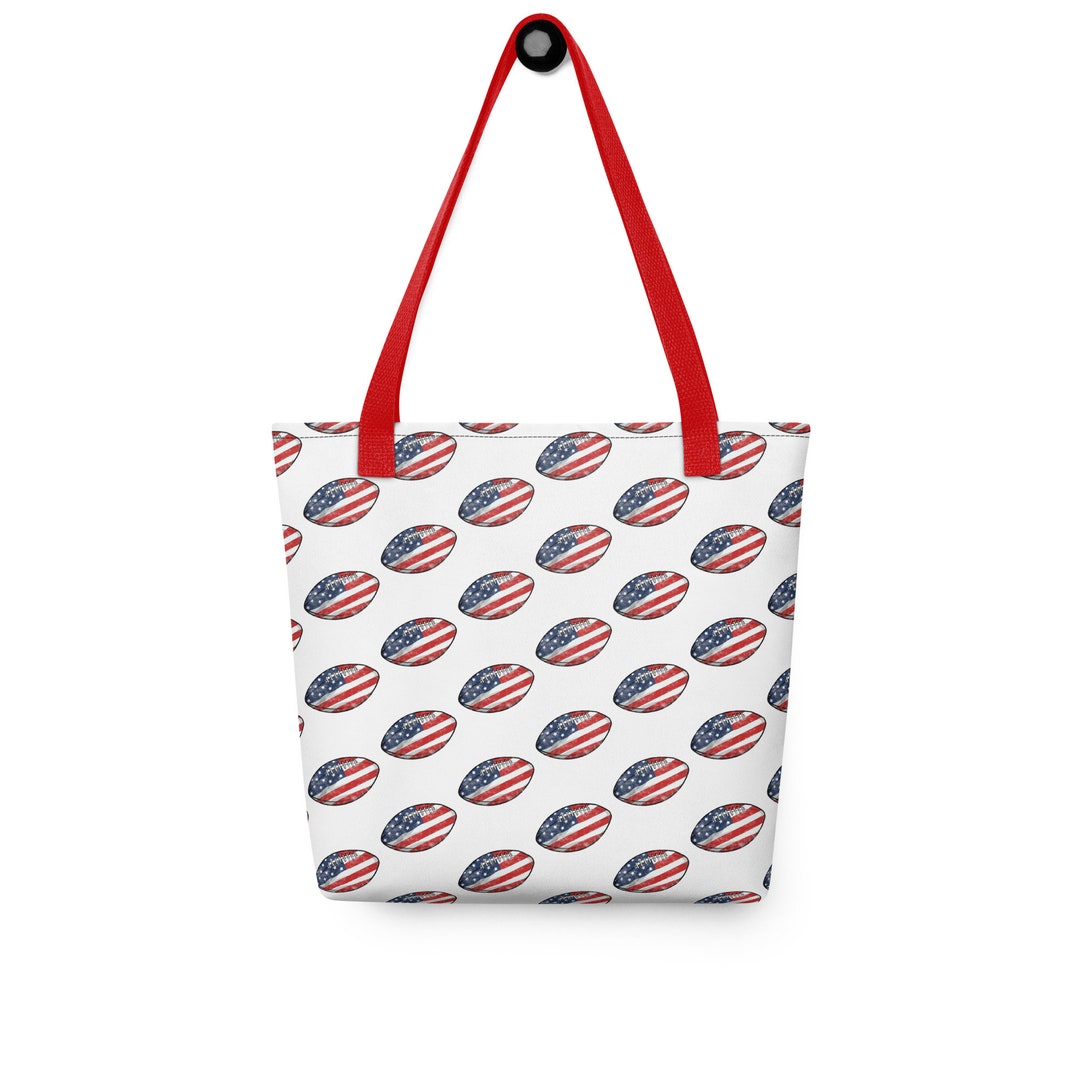 American Football Pattern Red White Blue Quarterback Tote Bag - Etsy