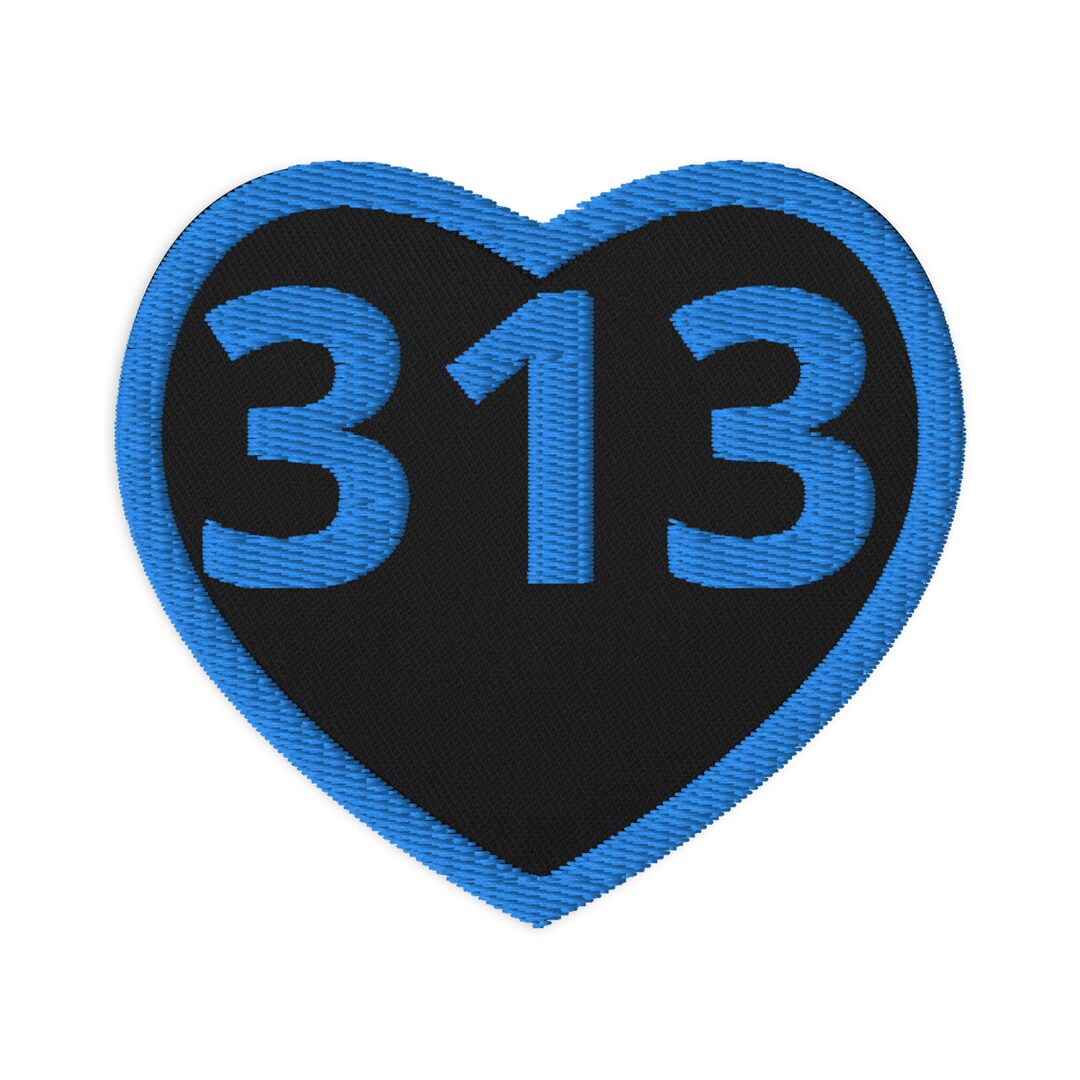 313 Area Code Michigan Embroidered Patches - Etsy
