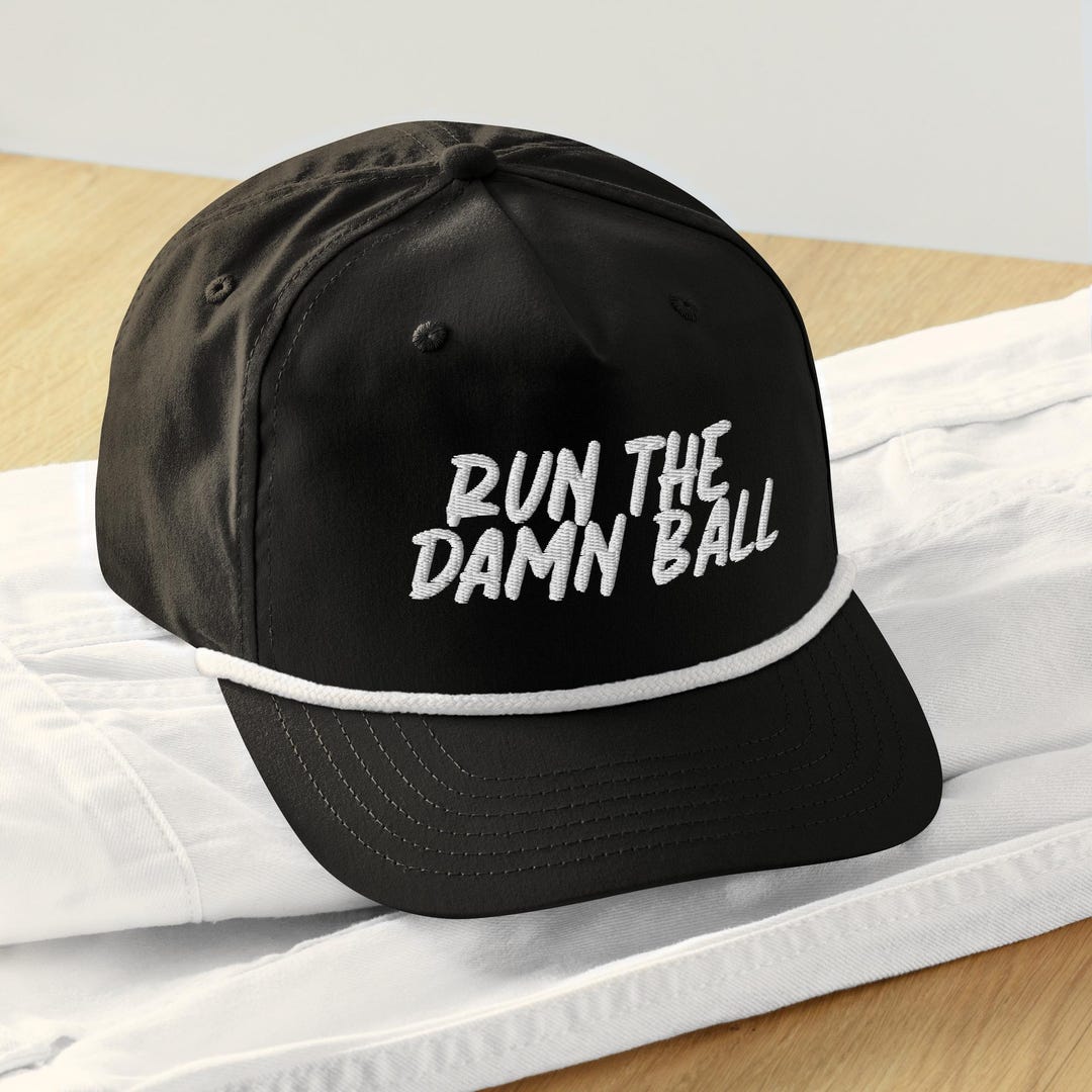 Run the Damn Ball Script Rope Front Golf Rope Cap - Etsy